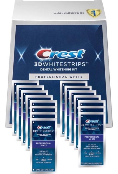 Crest 3D White Professional White Diş Beyazlatma Bantları - 30 Bant - 15'li Crest 3D White Professional White Diş Beyazlatma Bantları - 30 Bant - 15'li