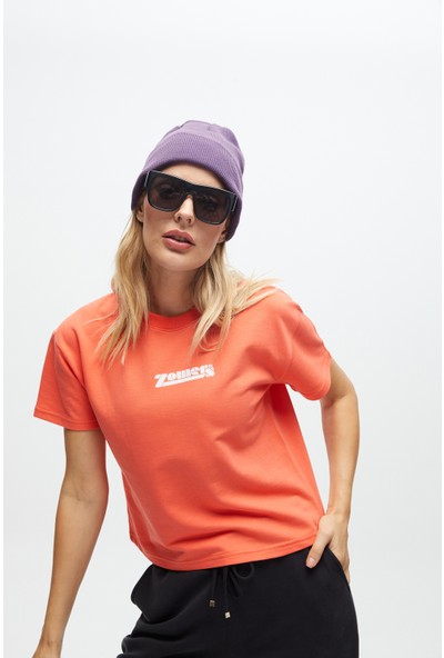 Zomers Kadin %100 Pamuk Yuvarlak Yaka Tshirt