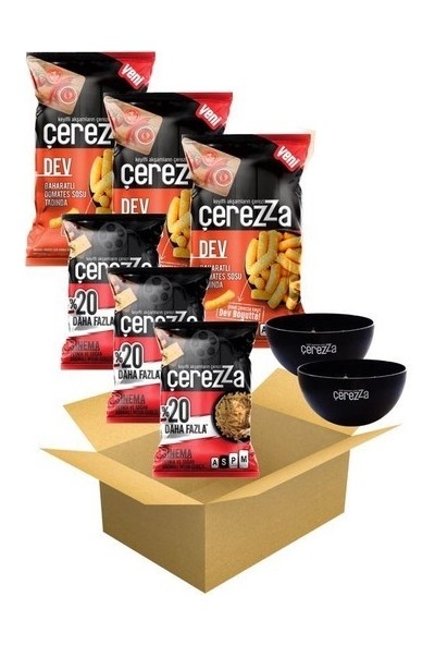 Çerezza Dev Cips Paketi + 2 Adet Kase Çerezza Dev Cips Paketi + 2 Adet Kase
