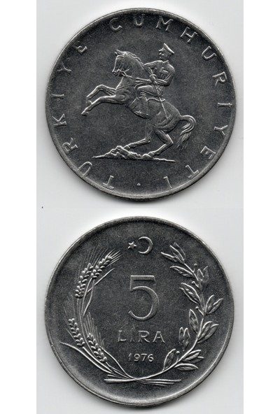 Benim Koleksiyonum 5 Lira (1976) Çil Eski Madeni Para Benim Koleksiyonum 5 Lira (1976) Çil Eski Madeni Para