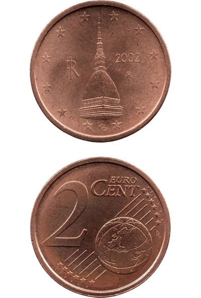 Benim Koleksiyonum Italya, 2 Euro Cent 2002, Çil Eski Madeni Para Benim Koleksiyonum Italya, 2 Euro Cent 2002, Çil Eski Madeni Para