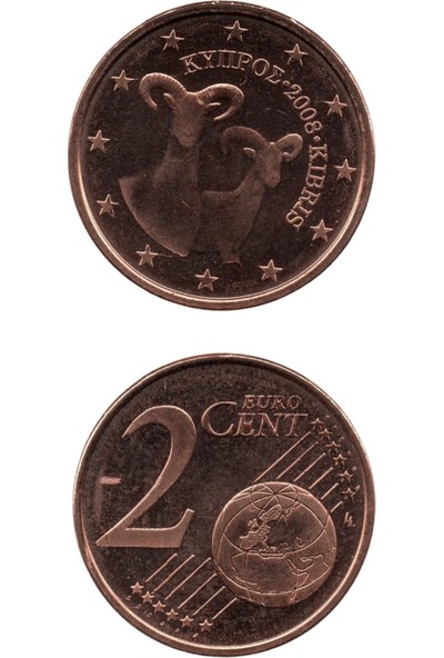 Benim Koleksiyonum Kıbrıs, 2 Euro Cent 2008, Çil Eski Madeni Para Benim Koleksiyonum Kıbrıs, 2 Euro Cent 2008, Çil Eski Madeni Para
