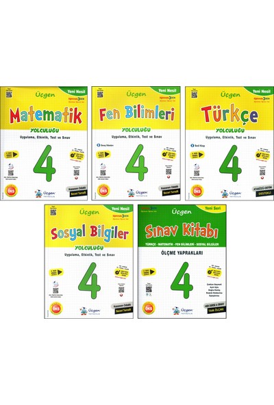 Üçgen 4. Sınıf Yeni Nesil Matematik+Türkçe+Fen+Sosyal Bilg.+Sınav Kitabı 5 Kitap Üçgen 4. Sınıf Yeni Nesil Matematik+Türkçe+Fen+Sosyal Bilg.+Sınav Kitabı 5 Kitap