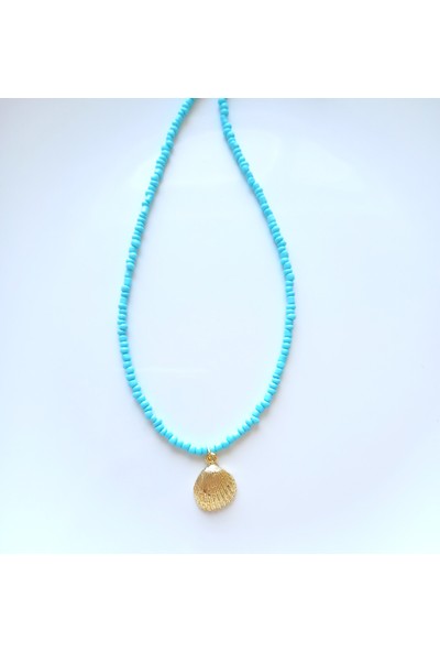 Dnz Boncuklu Deniz Kabuğu Kolye