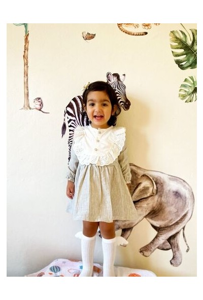 Almira Kız Bebek Önlük Yakaelbise