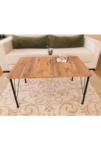 Wood Idea 60 x 90 cm Metal Ayaklı Orta Sehpa