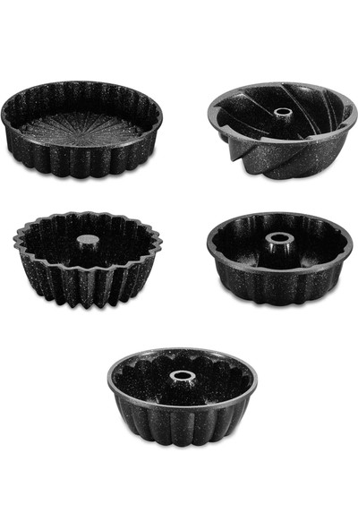 Korkmaz 5 Parça Kek Kalıbı Seti Ornella Döküm