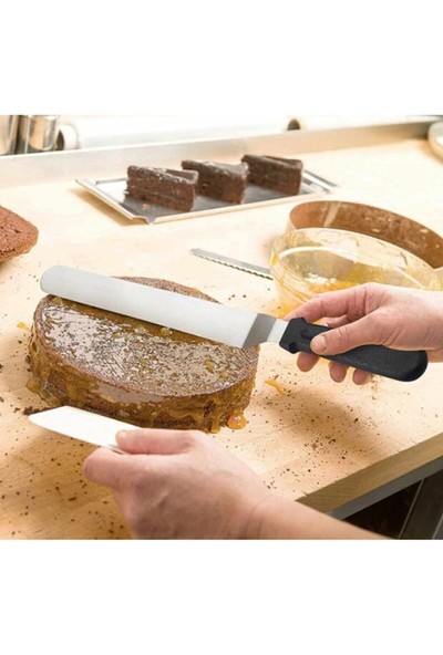 Anka Eğik Pasta Sıvama Spatulası Metal 33 cm Anka Eğik Pasta Sıvama Spatulası Metal 33 cm