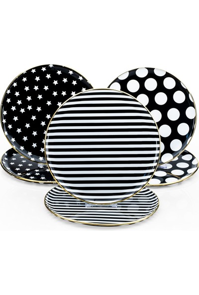 Glore Lena Altın Yaldızlı Cam Servis Tabağı Takımı Glore Lena Altın Yaldızlı Cam Servis Tabağı Takımı