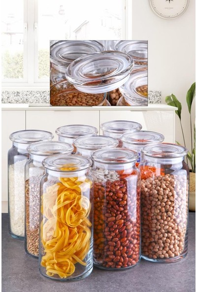 Gönül 9'lu Cam Kapaklı Cam Kavanoz 1.3 Litre