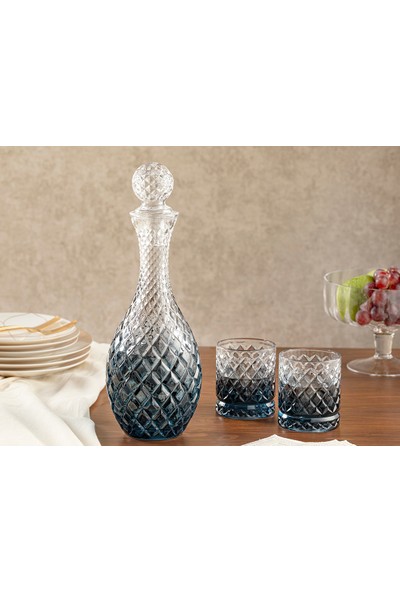 Glossy Cam 3 Parça Karaf Seti 1000 ml Lacivert Glossy Cam 3 Parça Karaf Seti 1000 ml Lacivert