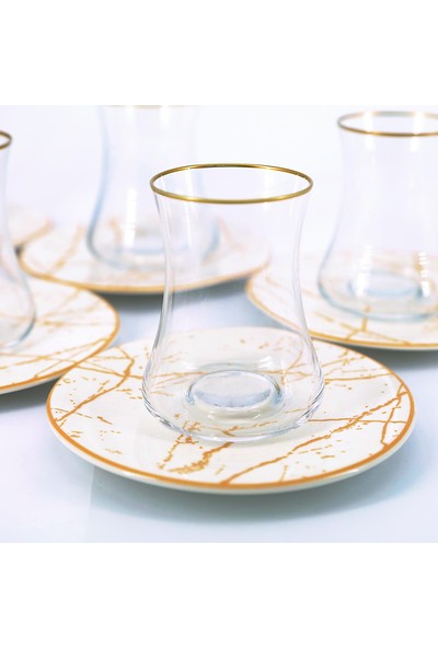 Bernardo Marble 6 Kişilik 12 Parça Çay Seti - OKSZ-145