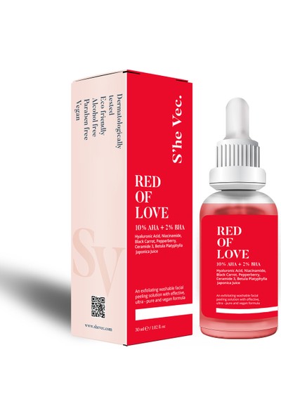 She Vec Red Of Love- Bariyer Onarımı ve Güçlü Antioksidan Koruma Sağlayan Resurfacing Peeling Losyon She Vec Red Of Love- Bariyer Onarımı ve Güçlü Antioksidan Koruma Sağlayan Resurfacing Peeling Losyon