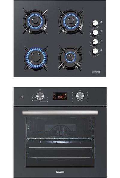 Kumtel Antrasit 2'li Ankastre Cam Set(Fırın ve Ocak) Kumtel Antrasit 2'li Ankastre Cam Set(Fırın ve Ocak)