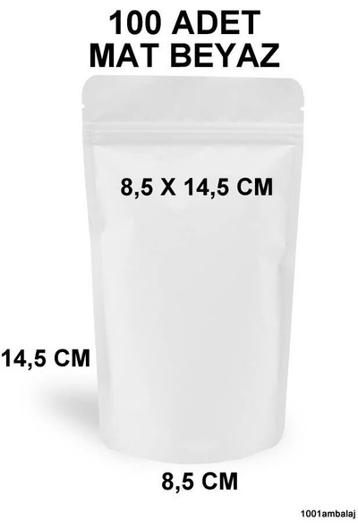 1001 Ambalaj 8,5x14,5 cm Mat Beyaz Renkli (100 Adet) Kilitli Doypack Torba 50 gr 1001 Ambalaj 8,5x14,5 cm Mat Beyaz Renkli (100 Adet) Kilitli Doypack Torba 50 gr
