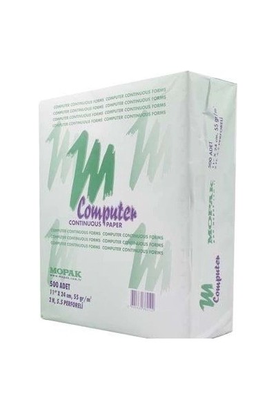Mopak 11 x 38 2 Nüsha Sürekli Form Bilgisayar Kağıdı Mopak 11 x 38 2 Nüsha Sürekli Form Bilgisayar Kağıdı