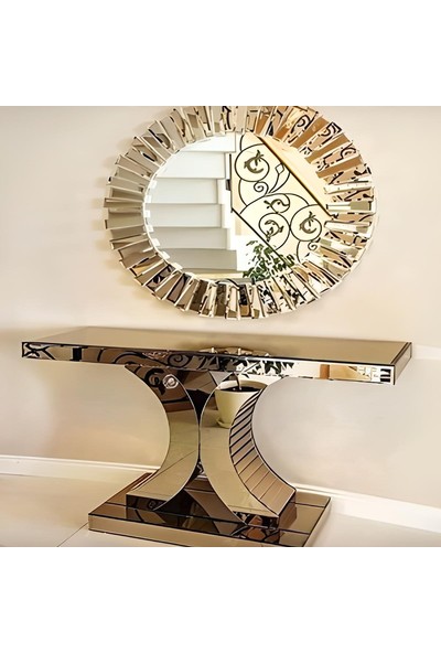 GLD Mobilya Camlı Yarımay Dresuar