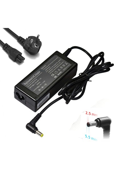 Wozlo Asus Lenovo Toshiba Casper 19V 3.42A Notebook Adaptör Şarj Aleti 65W - 5.5*2.5mm Wozlo Asus Lenovo Toshiba Casper 19V 3.42A Notebook Adaptör Şarj Aleti 65W - 5.5*2.5mm