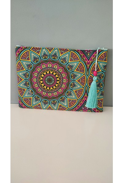 Tataroğlu Dijital Kumaş Çok Renkli Etnik Desenli Clutch Tataroğlu Dijital Kumaş Çok Renkli Etnik Desenli Clutch