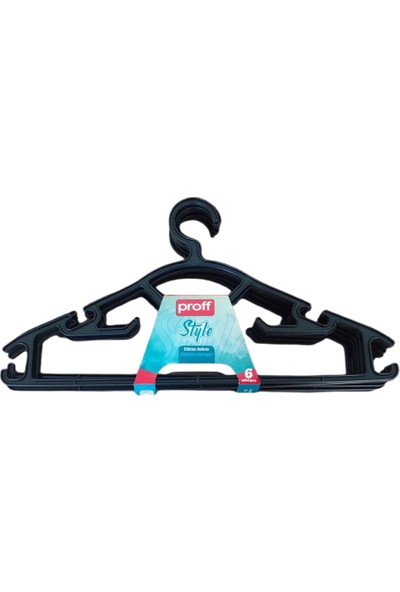 Proff Style Plastik Elbise Askısı Siyah 6'lı Proff Style Plastik Elbise Askısı Siyah 6'lı