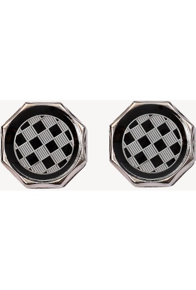 Ysf Erkek Gri Gri Kareli Kol Düğmesi