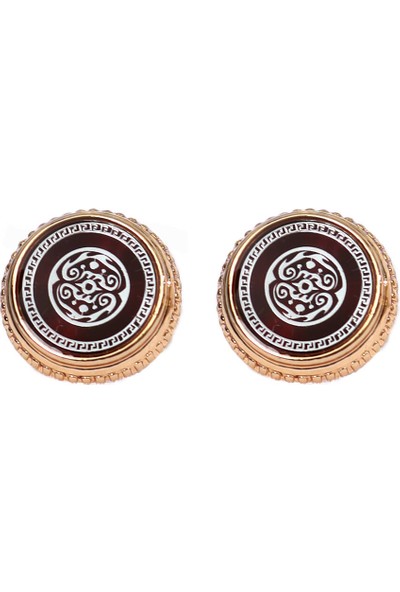 Ysf Erkek Bordo Desenli Kol Düğmesi Ysf Erkek Bordo Desenli Kol Düğmesi
