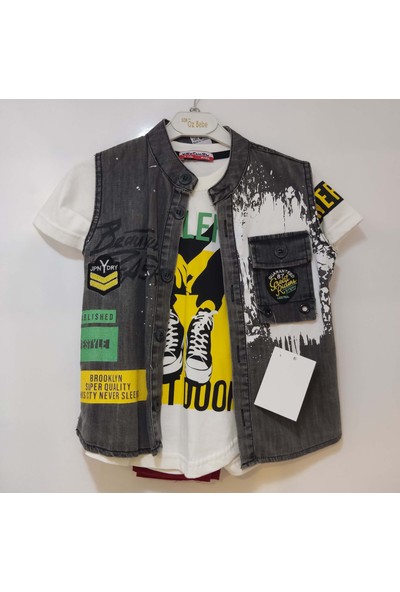 Yavrucak Kids 3405 Kot Yelekli Erkek Çocuk Takım Yavrucak Kids 3405 Kot Yelekli Erkek Çocuk Takım