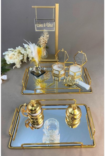 Çavdar Group Servis Sunum Tepsisi Ikramlık Gold Altın 2 Li Lüks Organizer Sofra Mutfak Söz Nişan Tepsisi Çavdar Group Servis Sunum Tepsisi Ikramlık Gold Altın 2 Li Lüks Organizer Sofra Mutfak Söz Nişan Tepsisi
