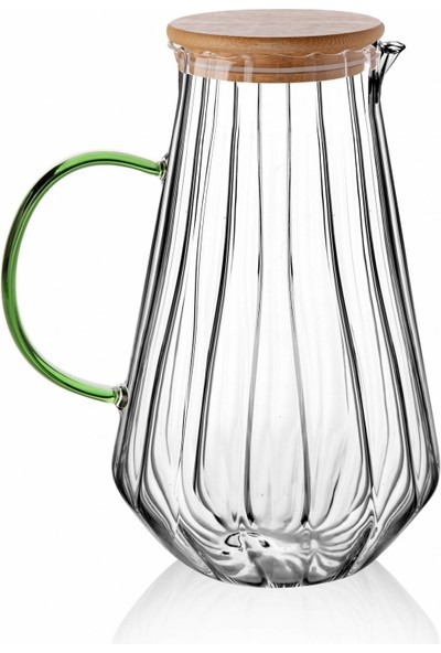 Çavdar Group Borasilikat Cam Renkli Kulplu 1500 ml Sürahi Ahşap Kapaklı Sürahi Çavdar Group Borasilikat Cam Renkli Kulplu 1500 ml Sürahi Ahşap Kapaklı Sürahi