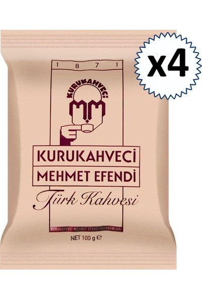 Kurukahveci Mehmed Efendi Türk Kahvesi 4 x 100 gr