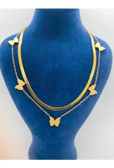 Miremsu Aksesuar Italyan Zincir Kelebekli Kolye Miremsu Aksesuar Italyan Zincir Kelebekli Kolye