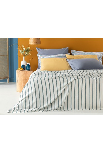 English Home Petite Daisies Ipliği Boyalı Viskon Tek Kişilik Pike 150X220 cm Seledon