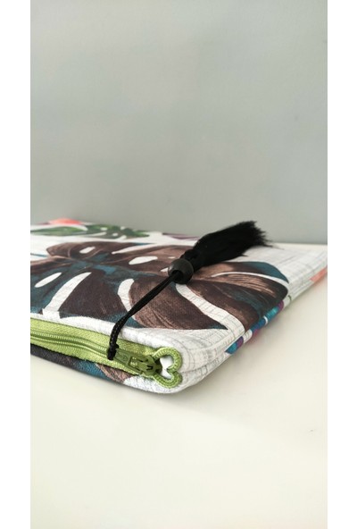 Tataroğlu Dijital Kumaş Gri Keten Efektli Üzeri Renkli Yaprak Desenli Clutch Tataroğlu Dijital Kumaş Gri Keten Efektli Üzeri Renkli Yaprak Desenli Clutch