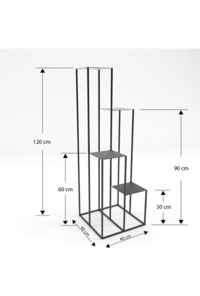 Stone Metal Saksılık Çiçeklik - 120CM Stone Metal Saksılık Çiçeklik - 120CM