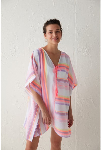 Penti Çizgili Neon Kaftan