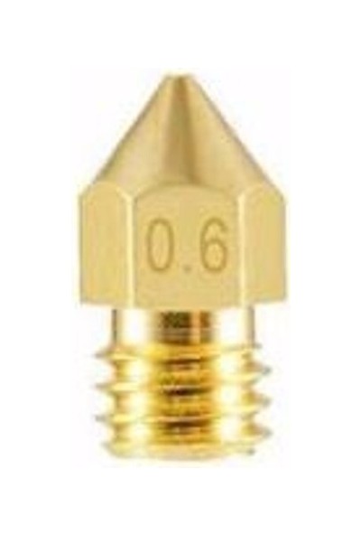 0.6mm Mk8 Pirinç Nozzle- Creality Ender 3 V2/ender 3 PRO/CR10 Uyumlu 0.6mm Mk8 Pirinç Nozzle- Creality Ender 3 V2/ender 3 PRO/CR10 Uyumlu