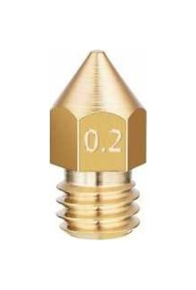 0.2mm Mk8 Pirinç Nozzle - Creality Ender 3 V2/ender 3 PRO/CR10 Uyumlu 0.2mm Mk8 Pirinç Nozzle - Creality Ender 3 V2/ender 3 PRO/CR10 Uyumlu