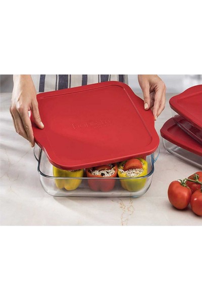 Paşabahçe 59024 Borcam Kare Tepsi Plastik Kapaklı 3200 cc Paşabahçe 59024 Borcam Kare Tepsi Plastik Kapaklı 3200 cc