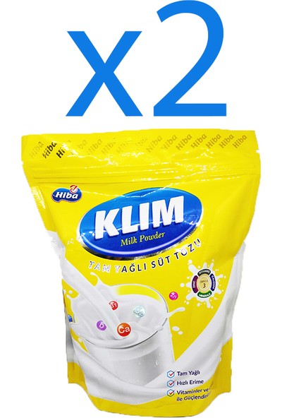 Klim Tam Yağlı Süt Tozu 2 x 300 gr Klim Tam Yağlı Süt Tozu 2 x 300 gr