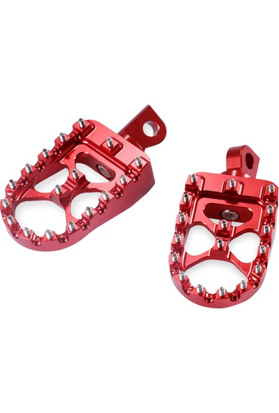 Motosiklet Pedalları Ayak Mandalları Sabit Braketler Kırmızı