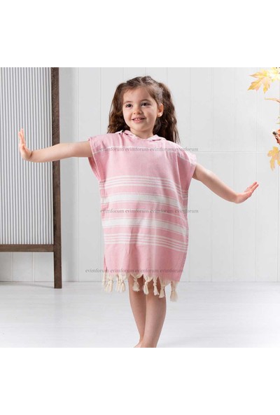 Formeya Çocuk Bornoz Panço %100 Pamuk Plaj Havlusu Peştamal Pembe Formeya Çocuk Bornoz Panço %100 Pamuk Plaj Havlusu Peştamal Pembe