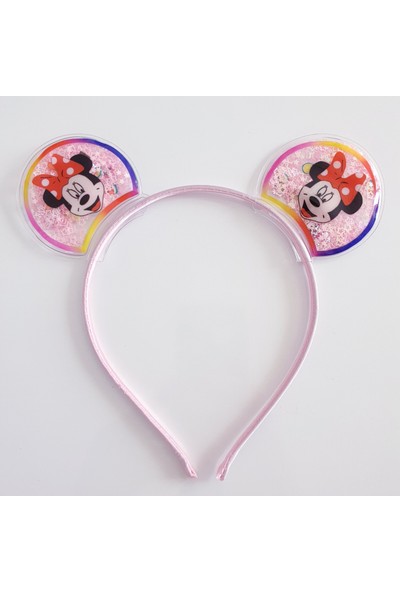 Magrib Yıldızlı Pullu ve Meyve Figürlü Şeffaf Mickey Mouse Kulaklı Kız Çocuk Taç