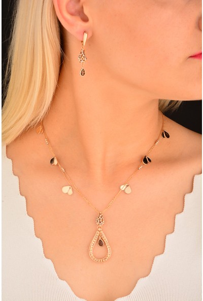 Cebeci 14 Ayar Dorika Su Damlası Rose Set Takımı Cebeci 14 Ayar Dorika Su Damlası Rose Set Takımı