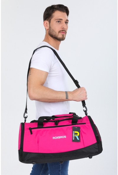 Roxbros Ayakkabı Bölmeli Spor Çantası Seyahat Çantası Pembe Roxbros Ayakkabı Bölmeli Spor Çantası Seyahat Çantası Pembe