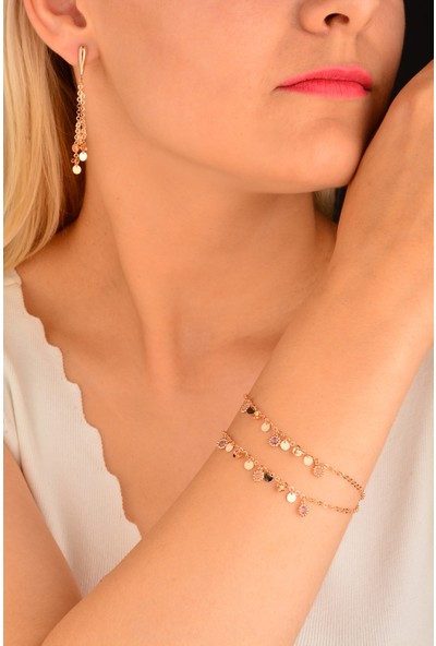 Cebeci 14 Ayar Pullu Rose Set Takımı Cebeci 14 Ayar Pullu Rose Set Takımı