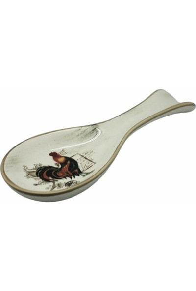 Seramik Kirli Kaşıklık Horoz Desen