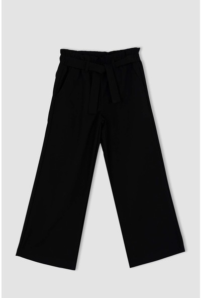 DeFacto Kız Çocuk Geniş Paça Kuşaklı Pantolon X6325A622AU DeFacto Kız Çocuk Geniş Paça Kuşaklı Pantolon X6325A622AU