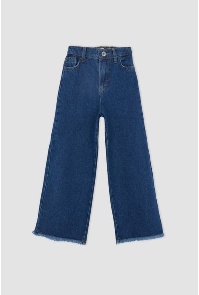 DeFacto Kız Çocuk Geniş Paça Jean Pantolon V4325A622AU DeFacto Kız Çocuk Geniş Paça Jean Pantolon V4325A622AU