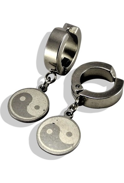 Tükkan Accessories 316L Cerrahi Çelik Yin Yang Figür Kıstırmalı 1 Çift (2 Adet ) Çelik Küpe Tükkan Accessories 316L Cerrahi Çelik Yin Yang Figür Kıstırmalı 1 Çift (2 Adet ) Çelik Küpe