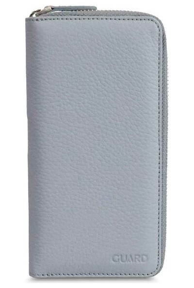 Guard Leather Guard Gri Fermuarlı Portföy Cüzdan